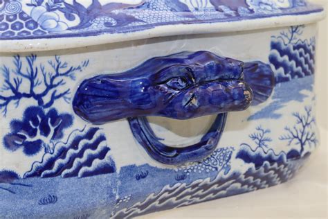 Blue And White Tureen Att To Turners Of Lane End For Sale At 1stdibs