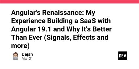 angular s renaissance my experience building a saas with angular 19 1