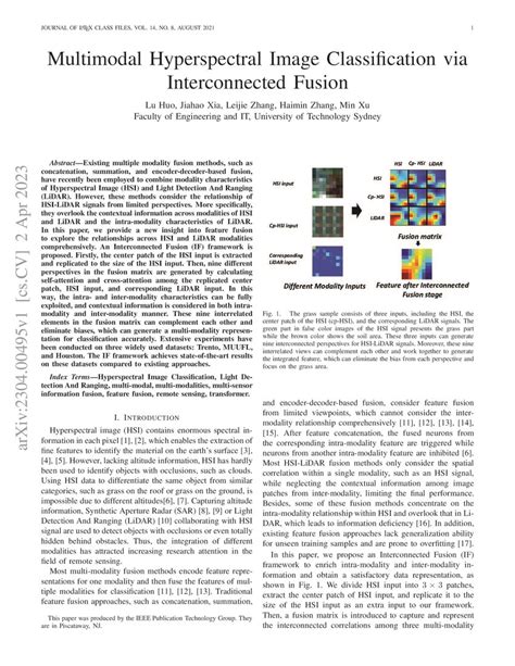 Multimodal Hyperspectral Image Classification Via Interconnected Fusion