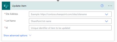 Update Item Action In Sharepoint Connectorpower Automate Cloud Flows