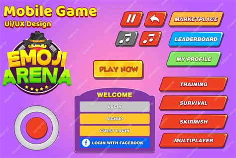 premium vector game ui design and casual game ui kit and game art ui