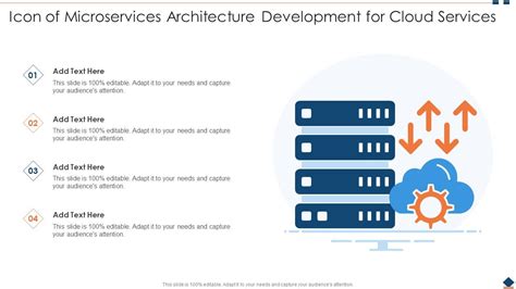 Icon Of Microservices Architecture Development For Cloud Services Ppt PowerPoint Presentation