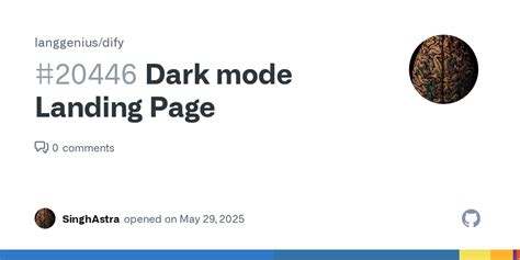 Dark Mode Landing Page · Issue 20446 · Langgeniusdify · Github