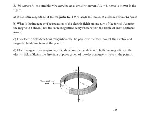 Solved 3 30 Points A Long Straight Wire Carrying An