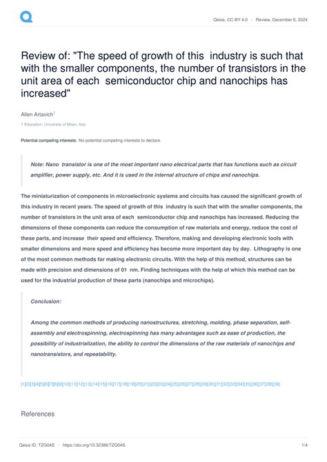 Pdf Review Of The Speed Of Growth Of This Industry Is Such That With The Smaller Components