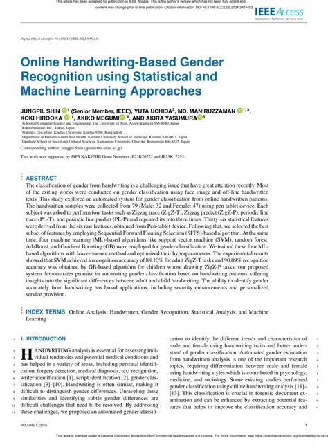 Pdf Online Handwriting Based Gender Recognition Using Statistical And