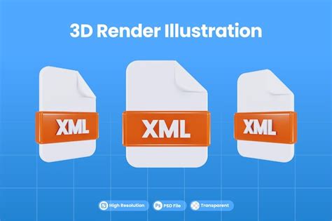Premium PSD D Render Icon File Format Xml