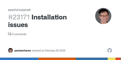 Installation Issues · Issue 23171 · Apachesuperset · Github