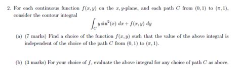 solved 2 for each continuous function f x y on the