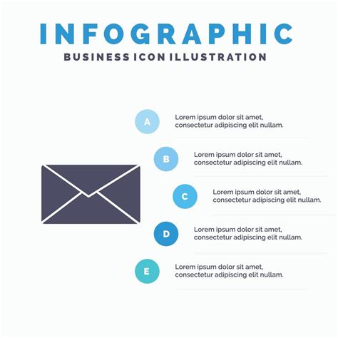 Mail Email User Interface Solid Icon Infographics 5 Steps Presentation