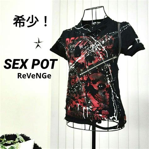セックスポットリベンジ カスタム狂 ダメージ Tシャツ ドクロ チェーン ピン メルカリ