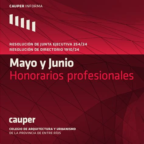 Honorarios De Mayo Y Junio Colegio De Arquitectos