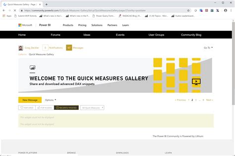 Pagination Controls On Quick Measures Gallery Are Microsoft Fabric Community