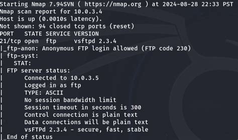 Nmap Port Scan Report The Nmap Scan Report For 10034 By