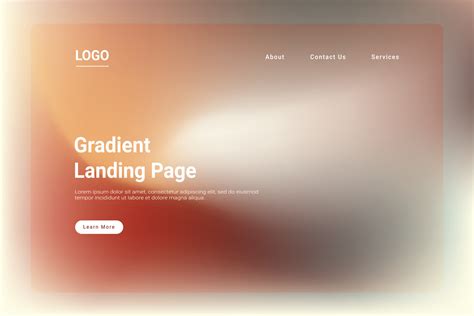 Abstract Gradient Landing Page Design Modern Futuristic Website Homepage Brown Gradient Color