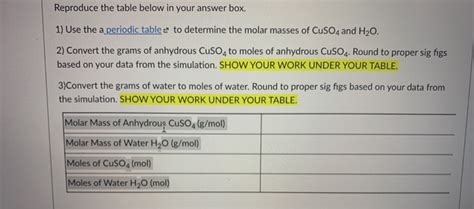 Solved Cuso4 X H20 Using The Reaction Below Determine The
