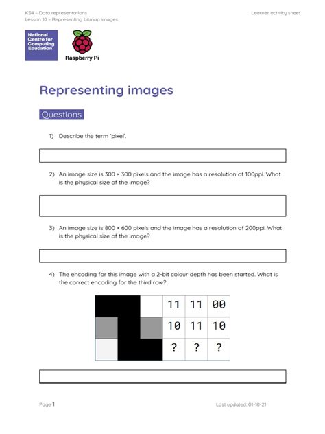 A3 Activity Sheet Representing Images Pdf