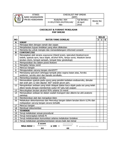 checklist gsr pdf