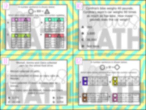 4 4b products of 10 or 100 staar test prep task cards kraus math