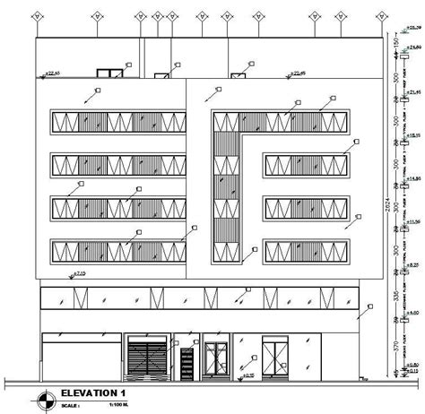 Front Elevation Of House Building In AutoCAD Dwg File Cadbull
