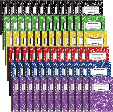 Kajaia 72 Pack Mini Composition Notebook 40 Pages 3 4 X 4