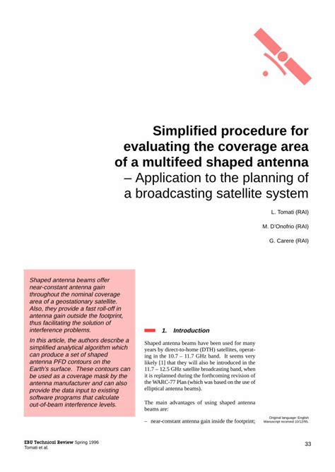 pdf simplified procedure for evaluating the coverage area