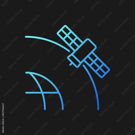 Geostationary Satellite Gradient Vector Icon For Dark Theme Rotation Of Celestial Bodies In