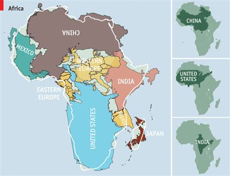 Relative Size Of Africa Using Gall Peters Maps On The Web
