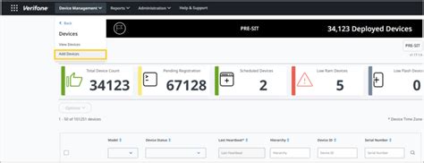 adding a single device device management verifone developer portal