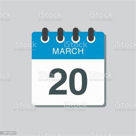 아이콘 일 날짜 20 3 월 템플릿 달력 페이지 20에 대한 스톡 벡터 아트 및 기타 이미지 20 3월 개념 Istock