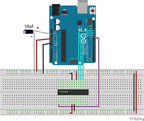 atmega8 as arduino using internal 8mhz crystal 7 steps with