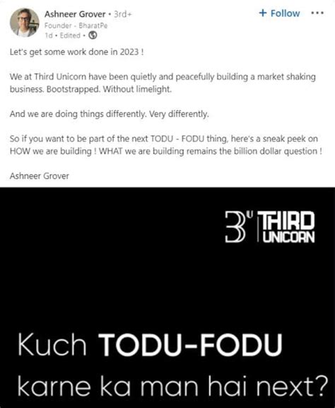 Sanket Bansal On Linkedin Startup Unicorn Ashneergrover