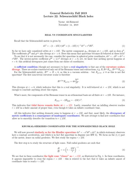 Lecture 22 Pdf Theory Of Relativity Differential Geometry