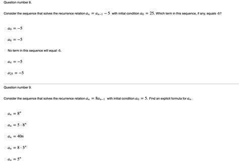 Solved Consider The Sequence That Solves The Recurrence Chegg
