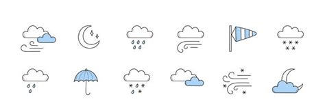 50 Weather And Forecast Icons Editable Stroke Vector Image