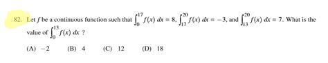 solved 82 let f be a continuous function such that