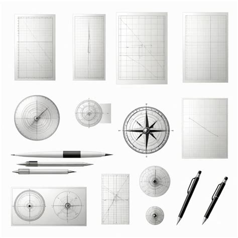 A Collection Of Drawings Including A Compass A Compass And A Compass