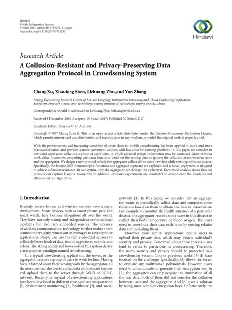 pdf a collusion resistant and privacy preserving data aggregation