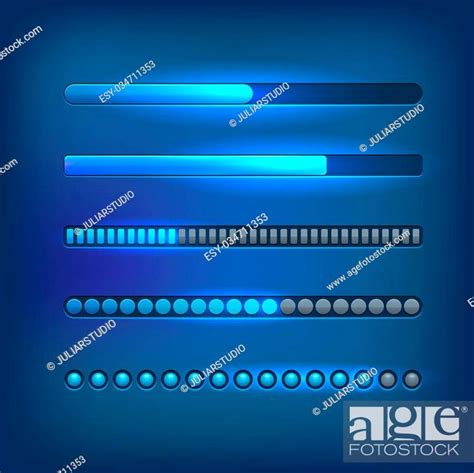 Progress Bars Set In Realistic Style For Any Design Stock Photo Picture And Low Budget Royalty
