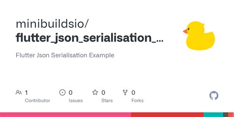 Github Minibuildsioflutterjsonserialisationexample Flutter Json Serialisation Example