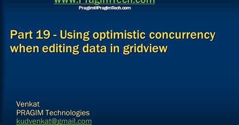 Sql Server Net And C Video Tutorial Part 19 Using Optimistic Concurrency When Editing Data