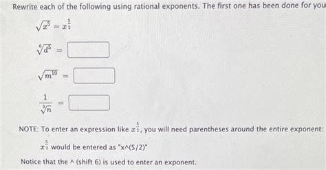 solved rewrite each of the following using rational