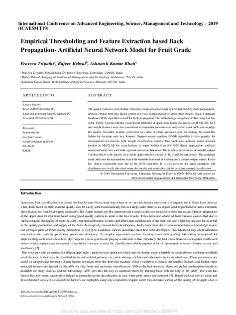 pdf empirical thresholding and feature extraction based back