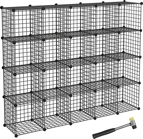 Guaipou Wire Cube Storage Organizer 12 Cube Metal Grids Storage Shelf