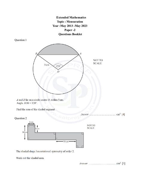 Topic Wise Igcse Extended Math Past Paper 2 Mensuration Sat Prep