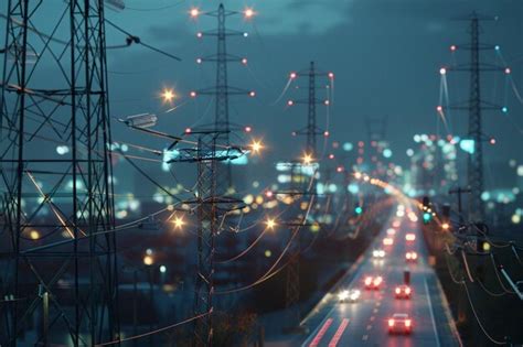 Premium Photo Smart Energy Grid Optimizing Power Distribution Oc