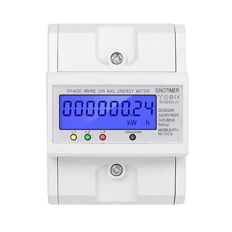 SINOTIMER DDS024R RS485 Modbus Rtu din-рейка 3 фазы 4P электронный ...
