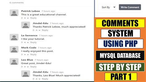 Comments Advanced System Using PHP And MySQL Database Step By Step Tutorial [ Part 01 ] - YouTube