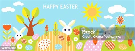 부활절 카드 세트입니다 추상적인 기하학적 배경입니다 달걀 봄 꽃 및 장식 포스터 엽서 스크랩북 스티커용 벡터 0명에 대한 스톡 벡터 아트 및 기타 이미지 Istock