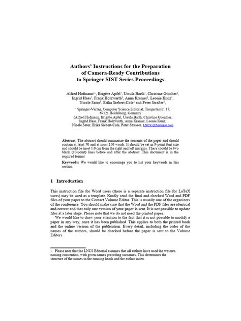 Springer Template Pdf Typefaces Note Typography